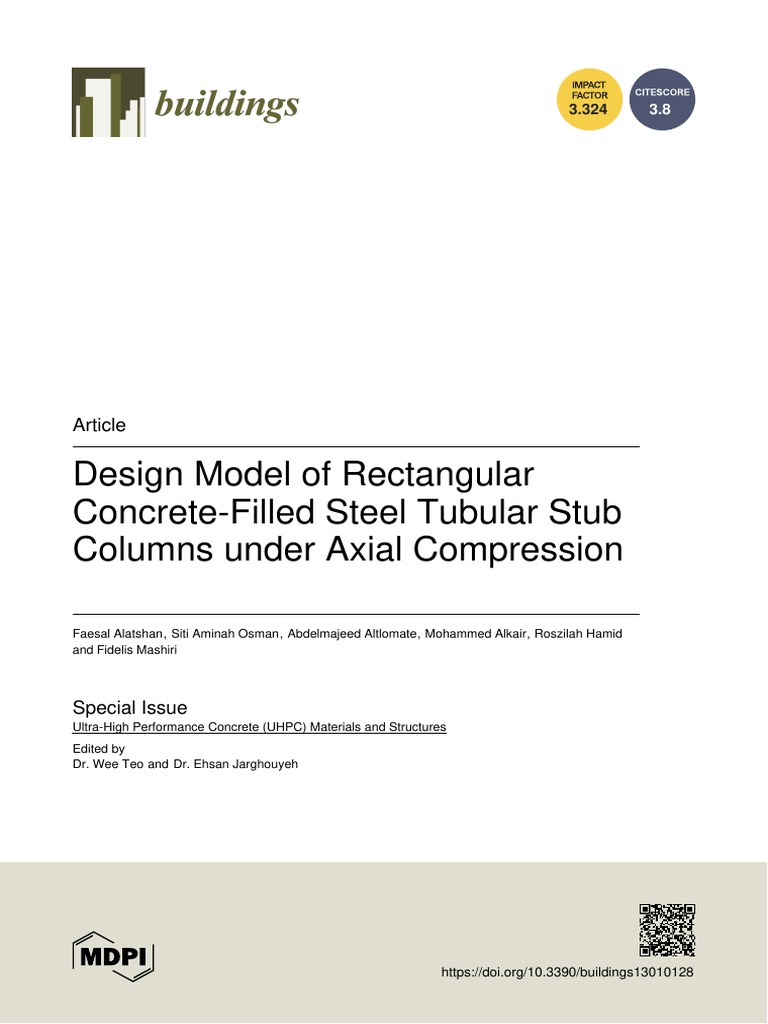 Faesal Alatshan Design Model For Rectangular CFST | PDF | Strength Of ...