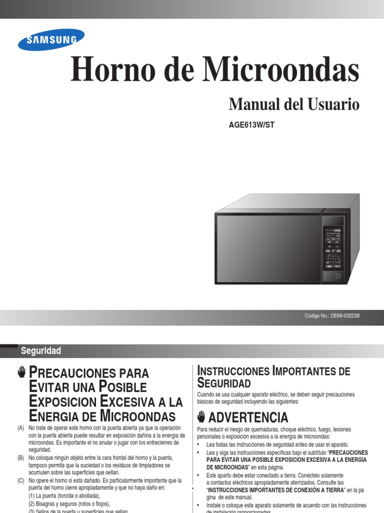 Manual Horno Microondas | PDF | Estufa de cocina | Alimentos