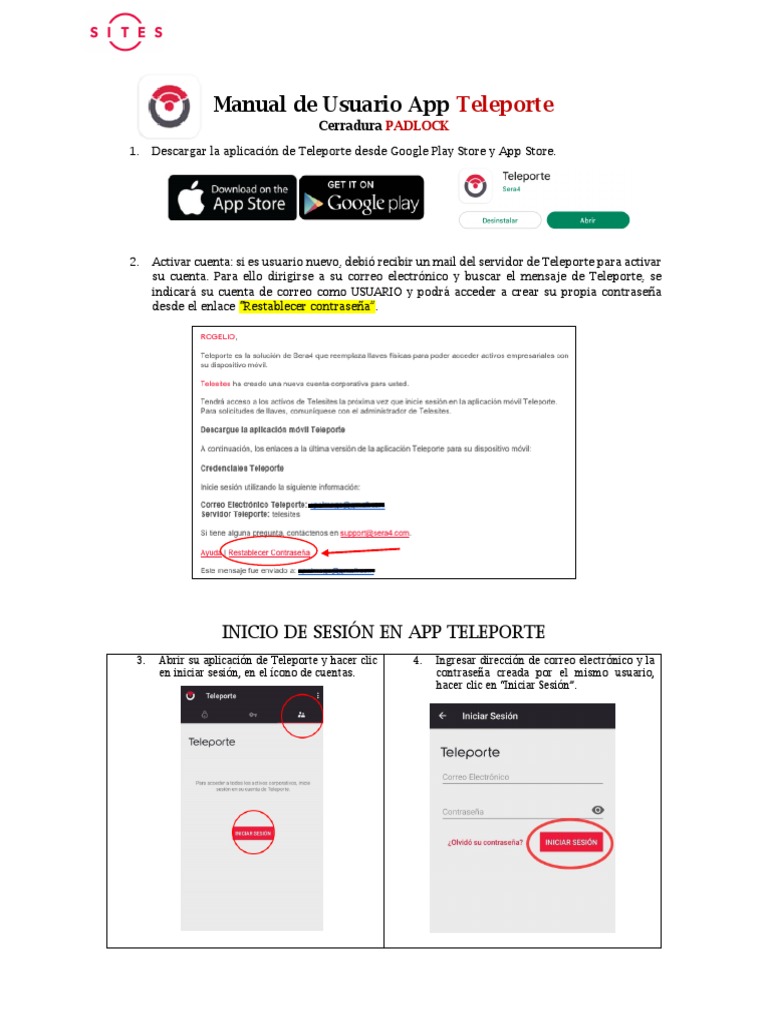 Manual - App Teleporte | PDF | Contraseña | Aplicación movil