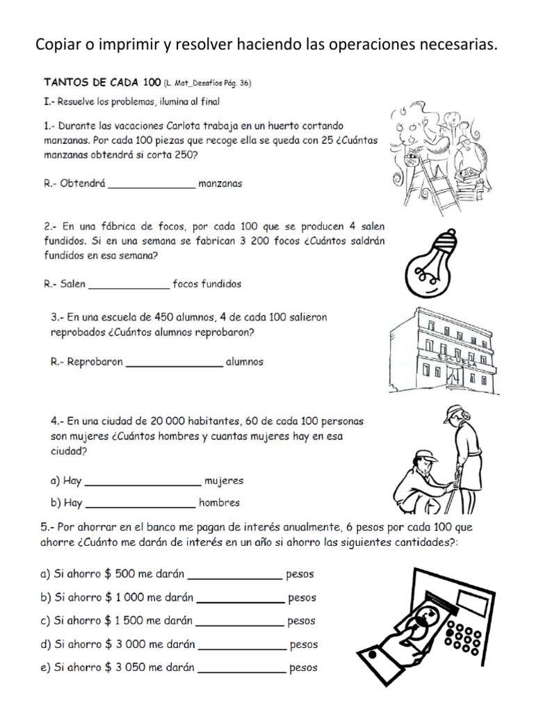 Ejercicio de Porcentajes para Resolver | PDF