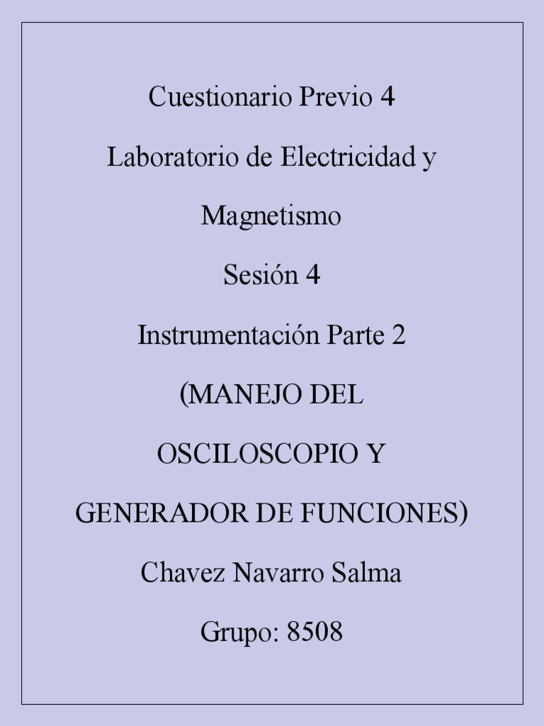 Cuestionario Previo 4 | PDF | Frecuencia | Electricidad