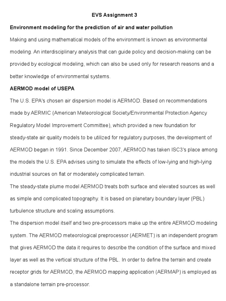 Environmental Modeling: AERMOD & WASP | PDF | Wound | Convection