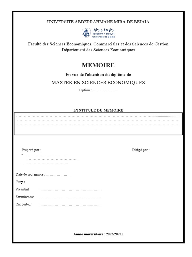 Guide de rédaction pour mémoire de master | PDF | Master (diplôme ou ...