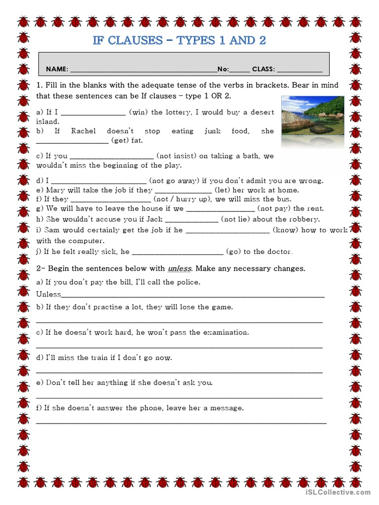 If-Clauses - Types 1 and 2 | PDF | Sentence (Linguistics) | Grammar