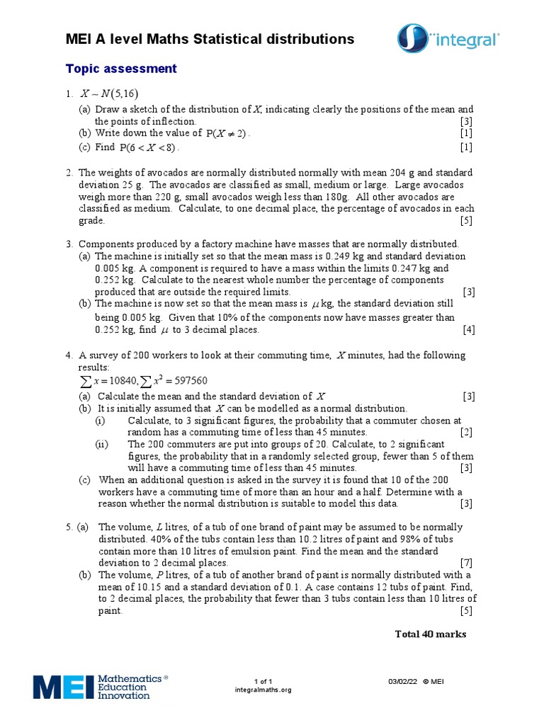 Statistical Distributions Topic Assessmentfile | PDF | Significant ...