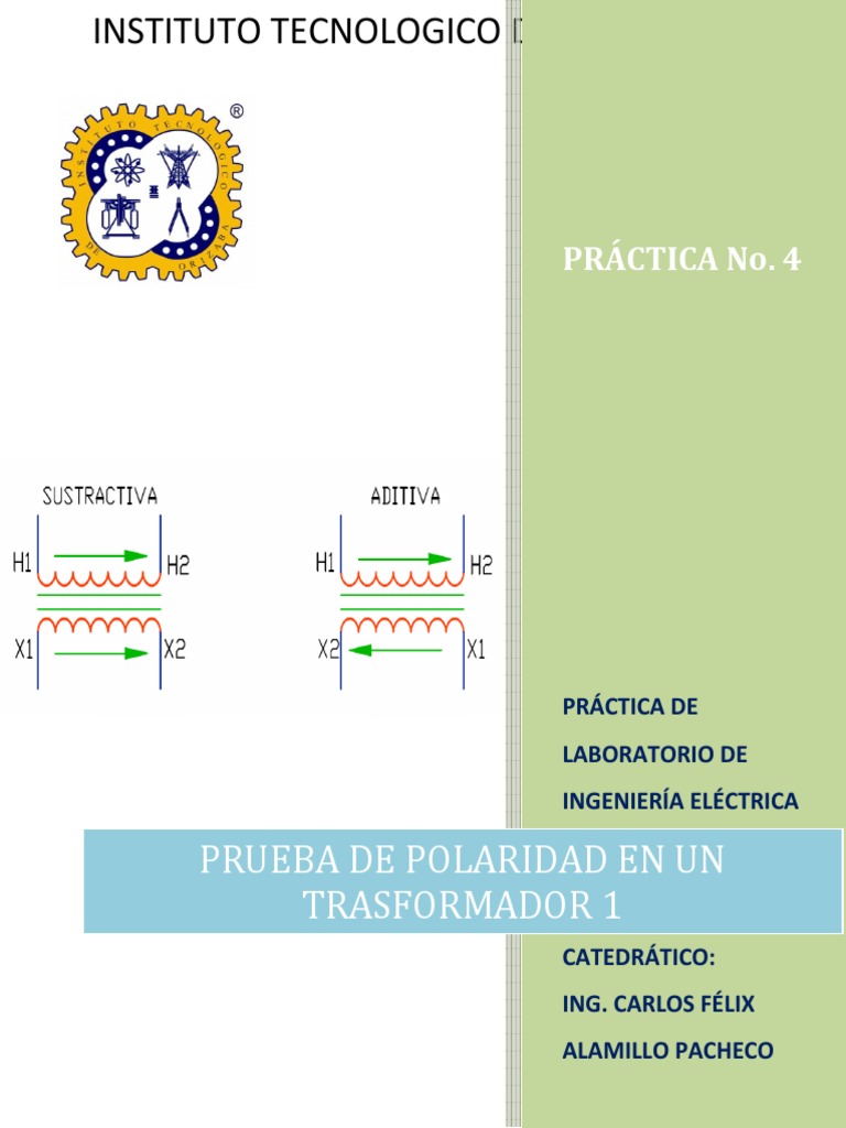 PRACTICA 4. PRUEBA DE POLARIDAD EN UN TRASFORMADOR 1 | PDF | Transformador | voltaje