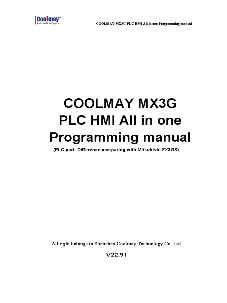 Mx3g Plc Hmi All In One Programming Manual Pdf Programmable Logic Controller User Interface