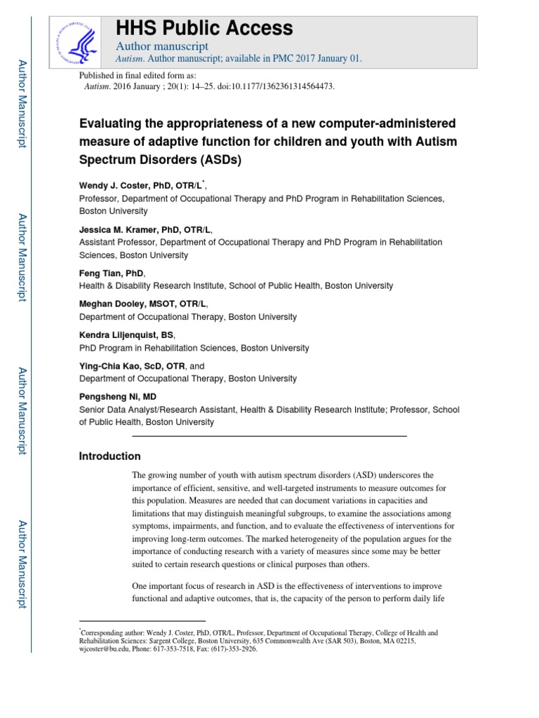 Aplicabilidade PEDI-CAT TEA | PDF | Autism Spectrum | Cognition