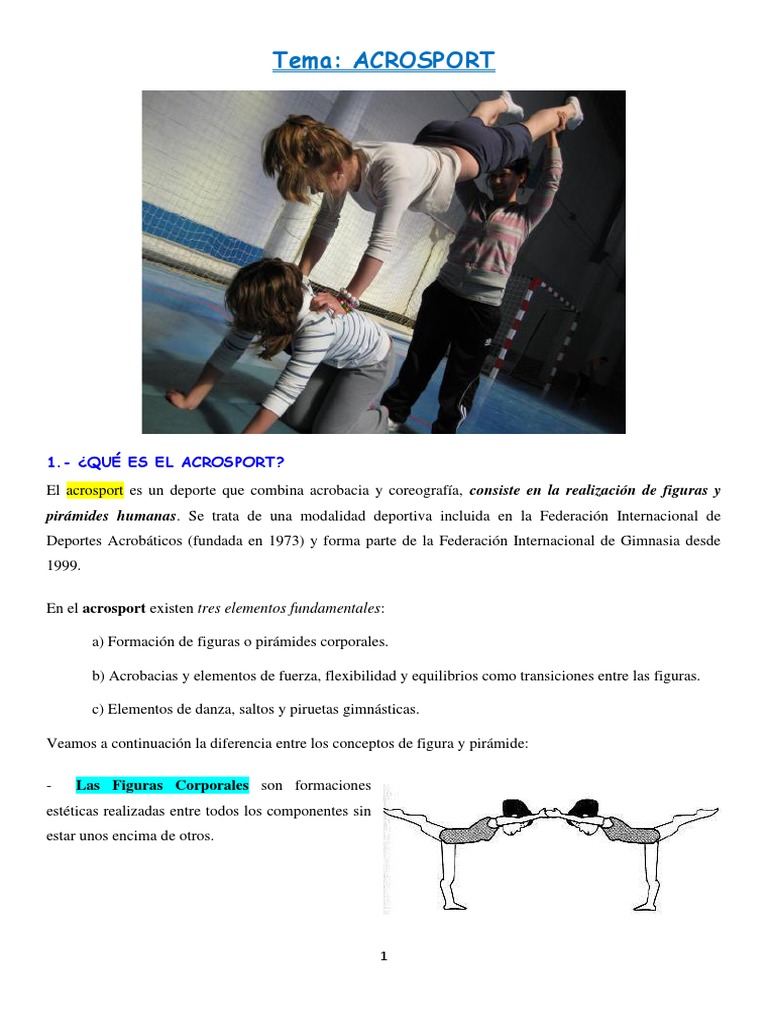Tema Acrosport | PDF | Gimnasia | Ejercicio físico