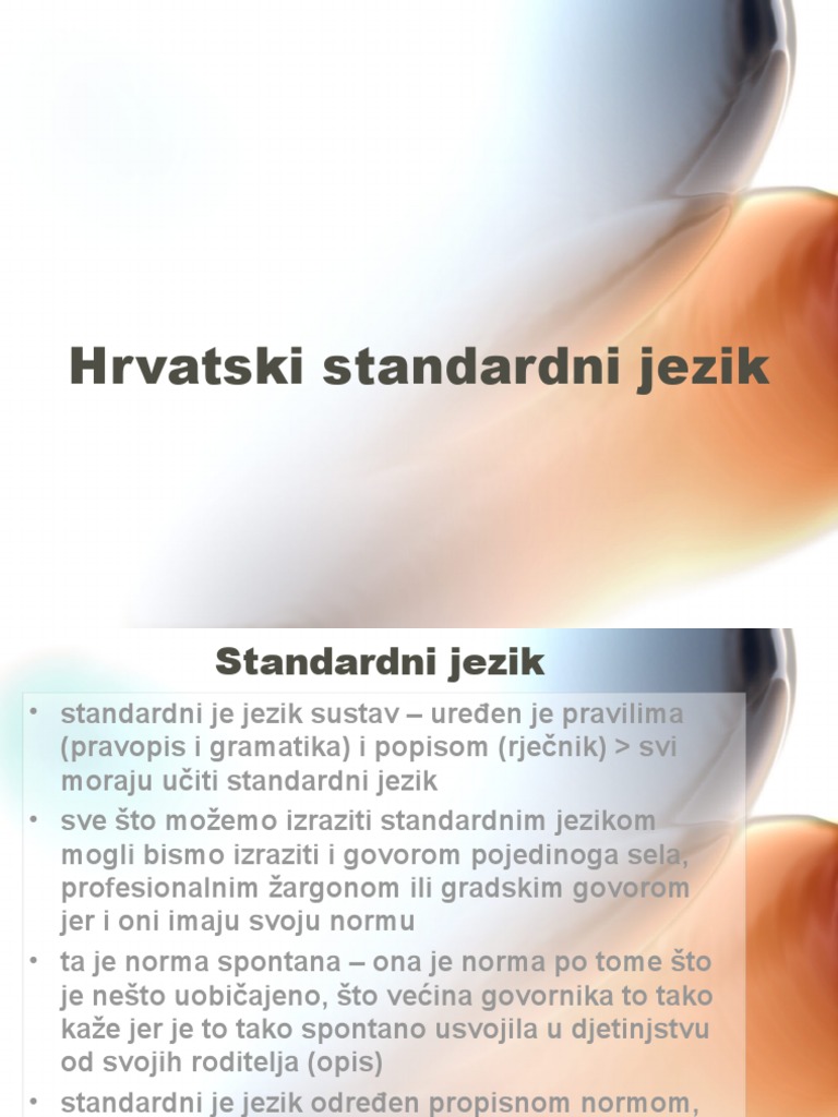 Hrvatski Standardni Jezik | PDF
