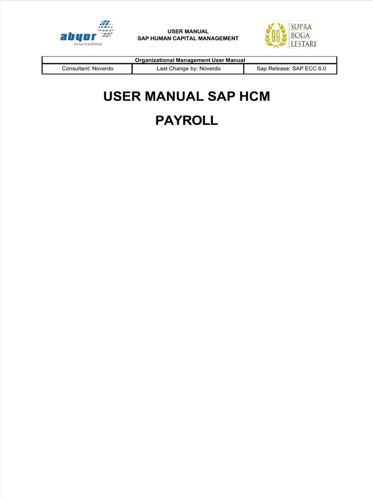 Fdocuments - in Sap HCM Payroll User Guide | PDF