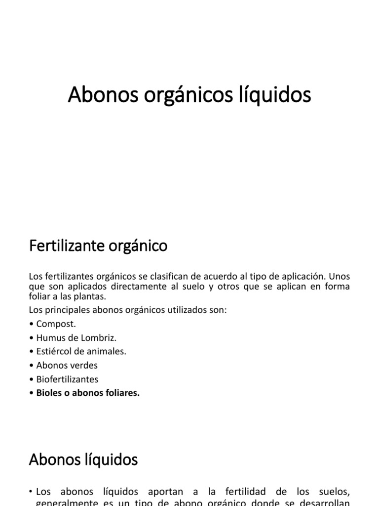 Abonos Orgánicos Líquidos | PDF | Fertilizante | Compost