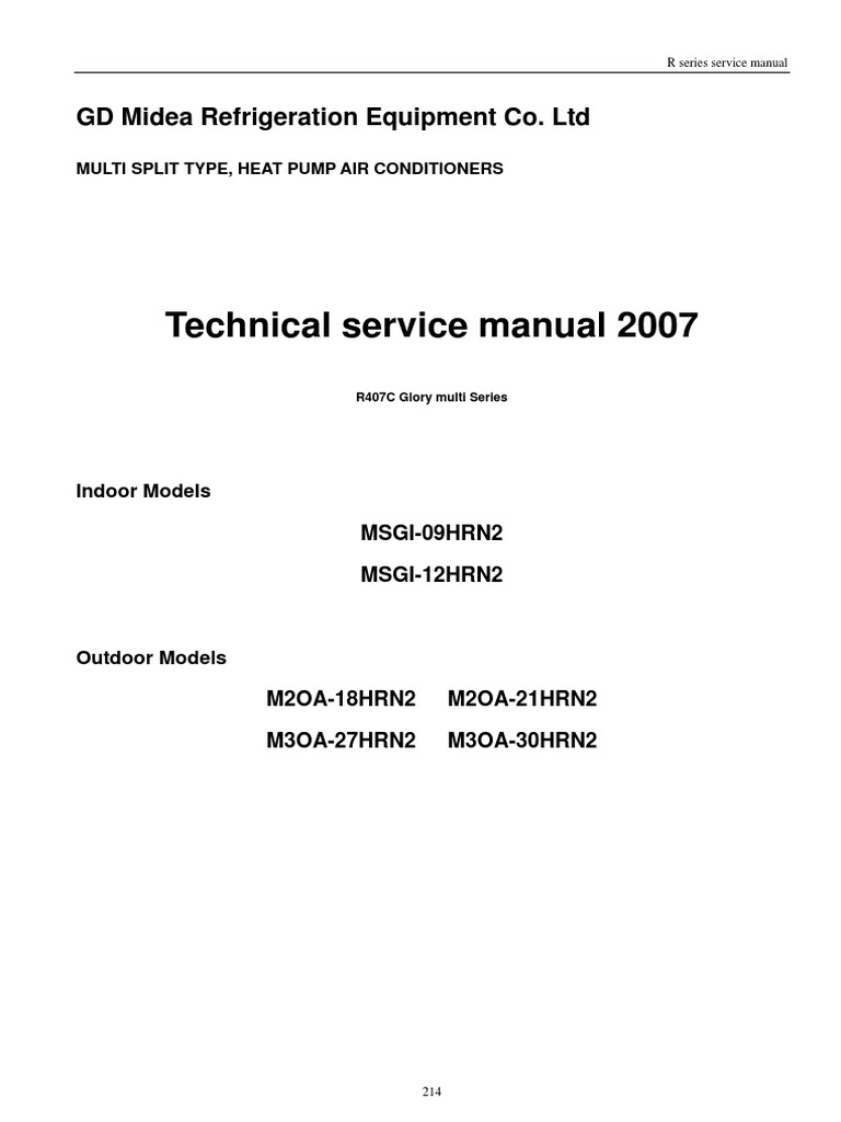 Technical Service Manual 2007: GD Midea Refrigeration Equipment Co. LTD ...
