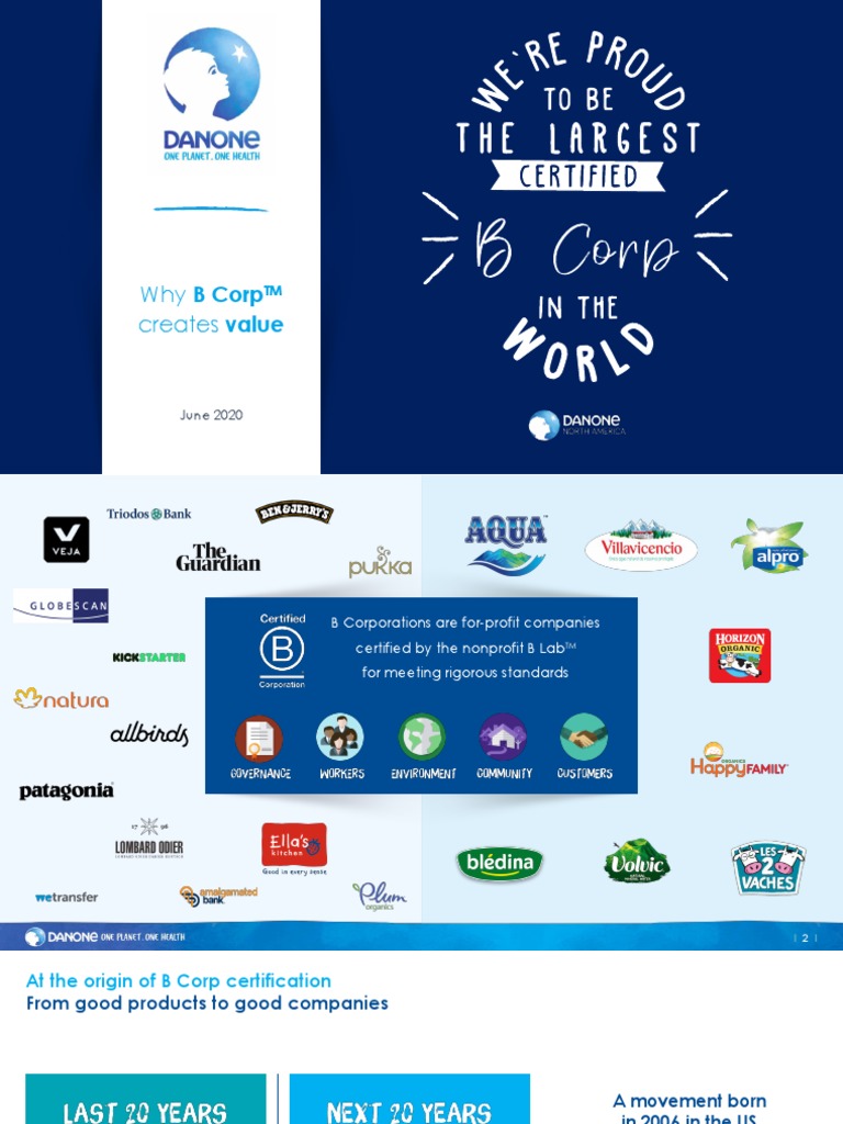 Danone - Why B Corp Creates Value | PDF | Economy And The Environment ...