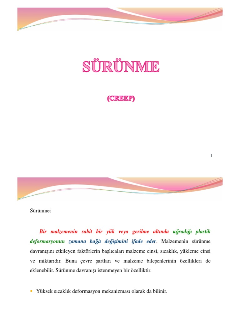 Mekanik Sunum Sürünme | PDF