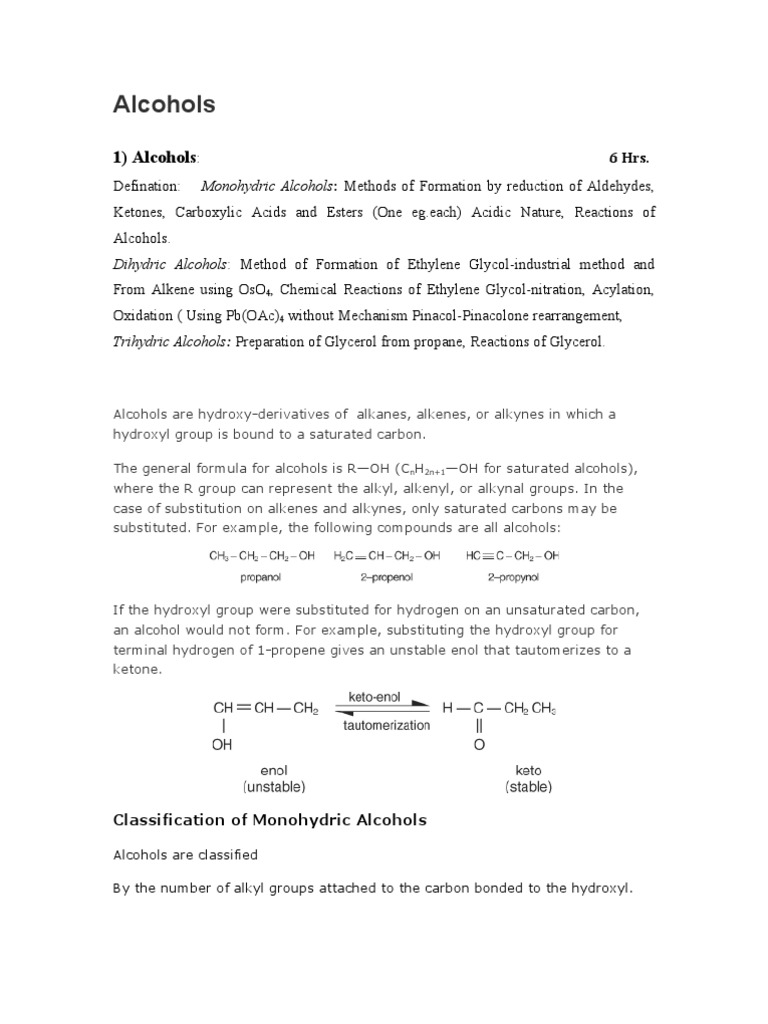Alcohols 1 | PDF | Alcohol | Ester