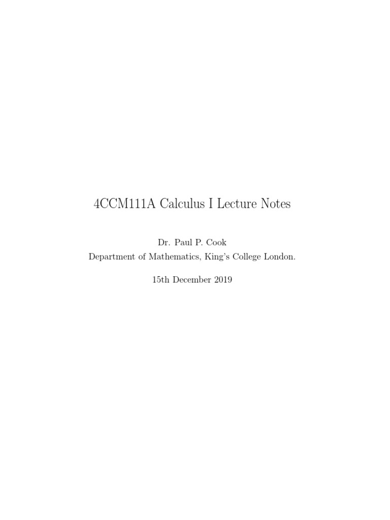 Calculus 1 New Lecture Notes | PDF | Function (Mathematics) | Integral