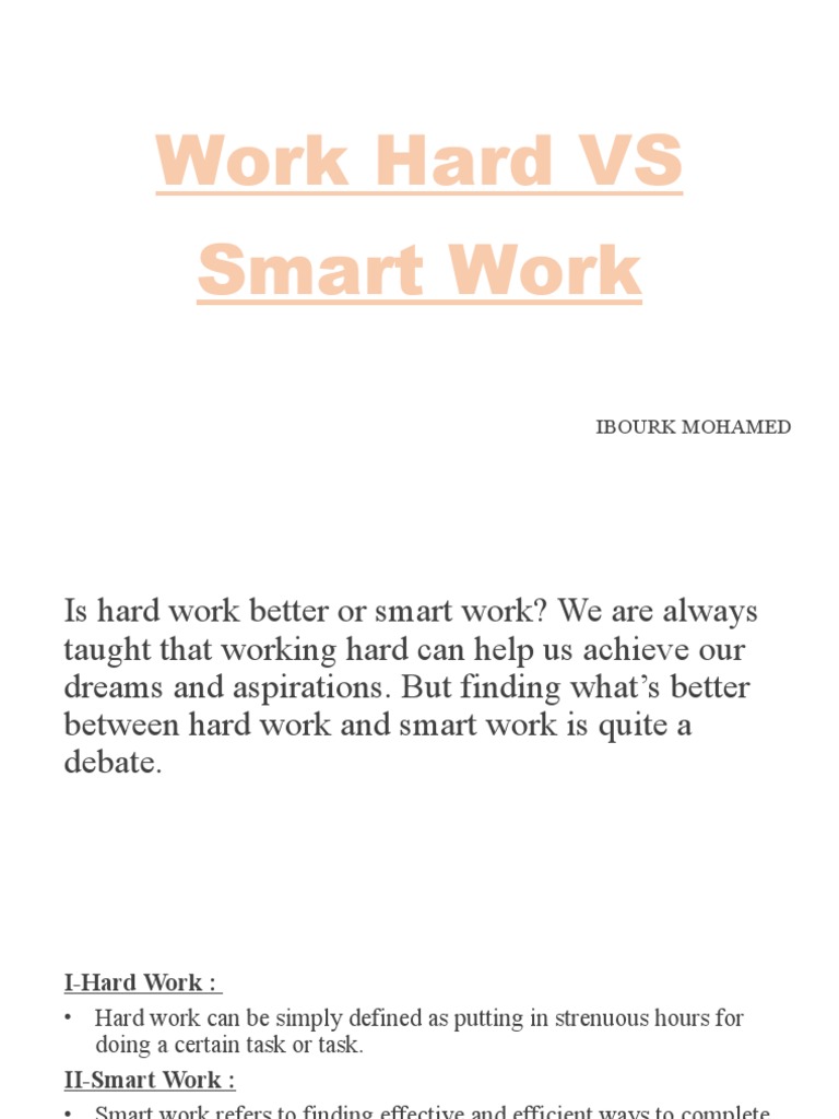 Work Hard Vs Smart Work | PDF
