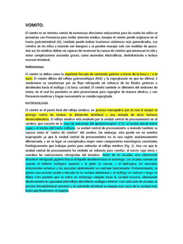 VOMITO en Niños | PDF | Vómitos | La enfermedad por reflujo gastroesofágico