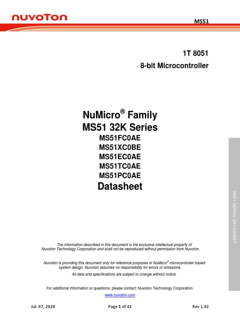 MS51PC0AE | PDF | Analog To Digital Converter | Computer Hardware