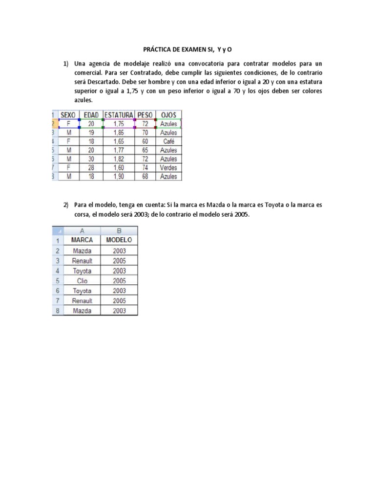 Práctica de Funcion Si y Complementos | PDF