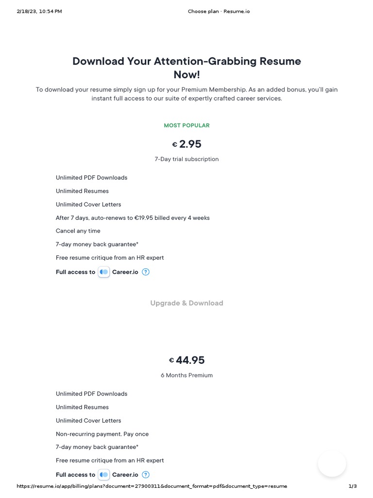 Choose Plan Resume - Io | PDF | Service Industries