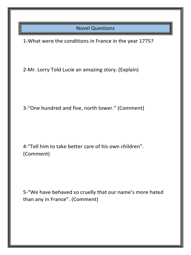 Novel Questions | PDF