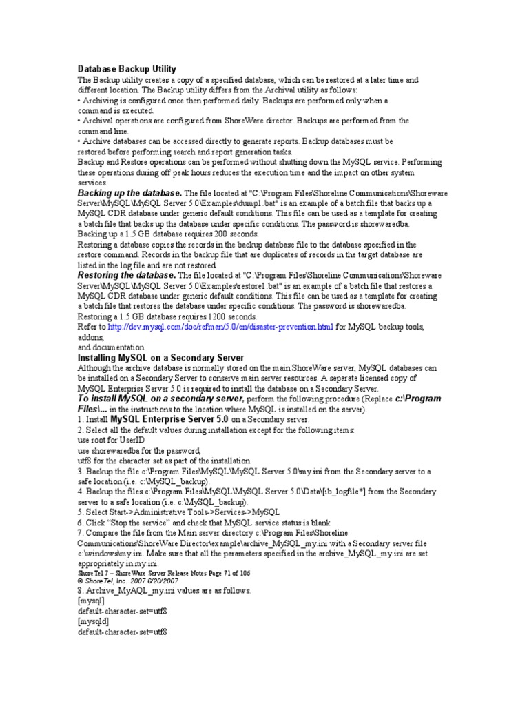 Sql Backup Pdf Databases My Sql