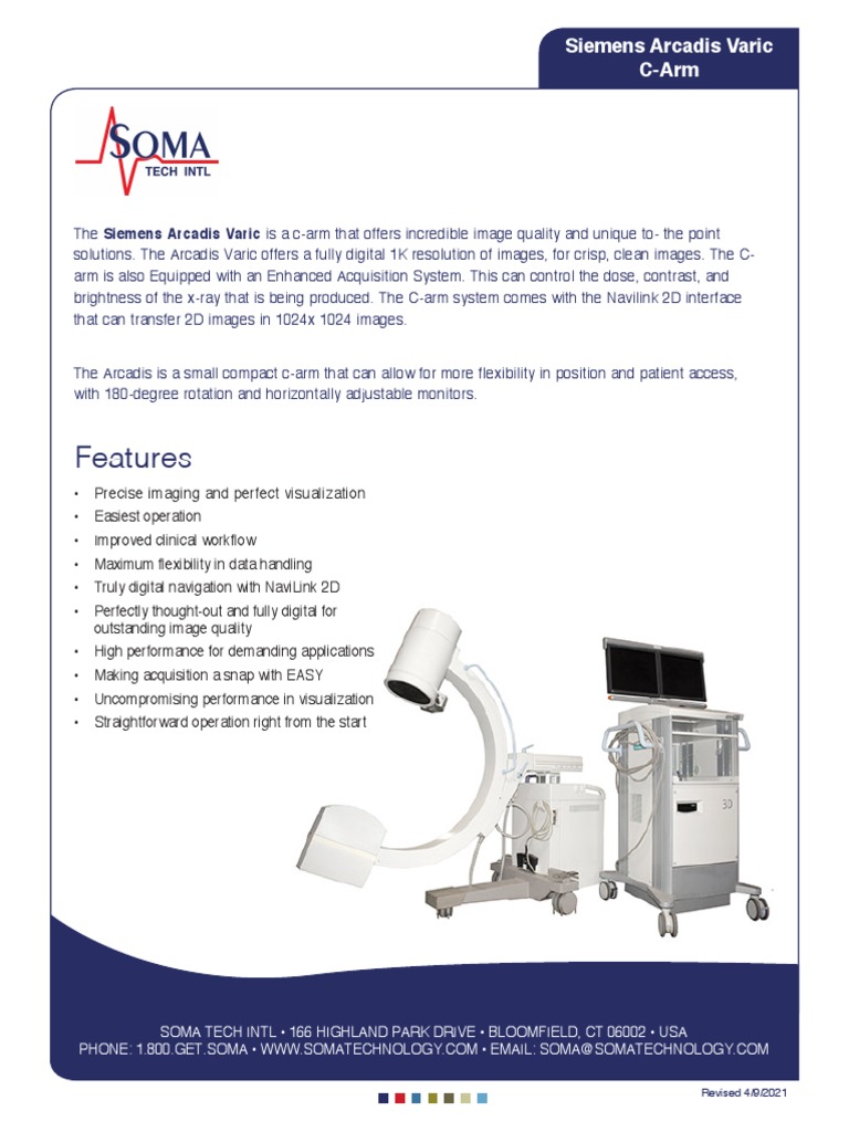 Siemens Arcadis Varic C Arm | PDF | X Ray | Medical Imaging