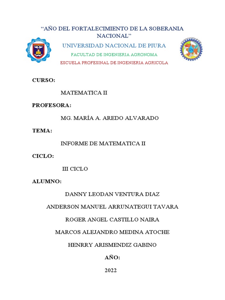 Informe de Mate | PDF | Integral | Cálculo