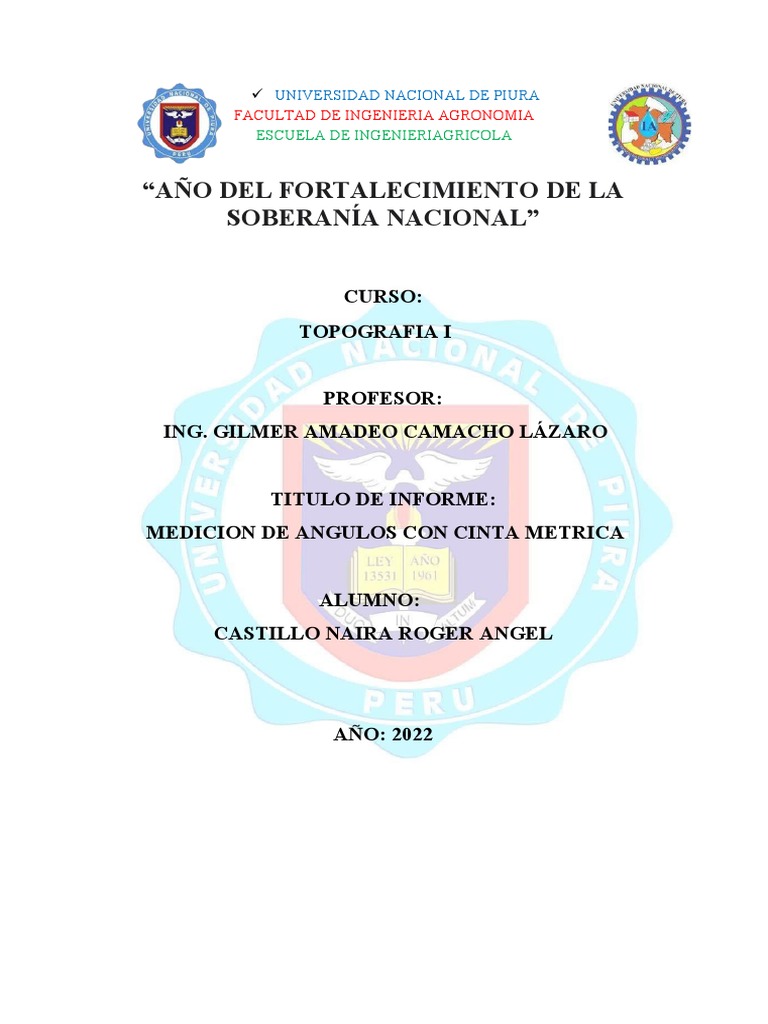 Informe Topo 2 | PDF | Topografía | Medición