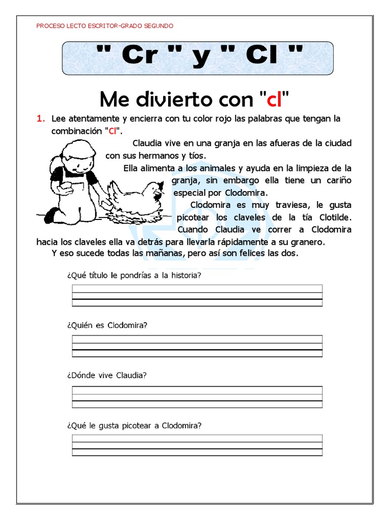 Combinacion Cl-Cr. Grado Segundo. Semana 1 y 2 | PDF