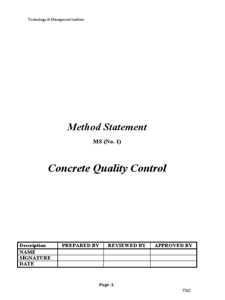 MS 1 Concrete Quality Control | PDF | Concrete | Strength Of Materials