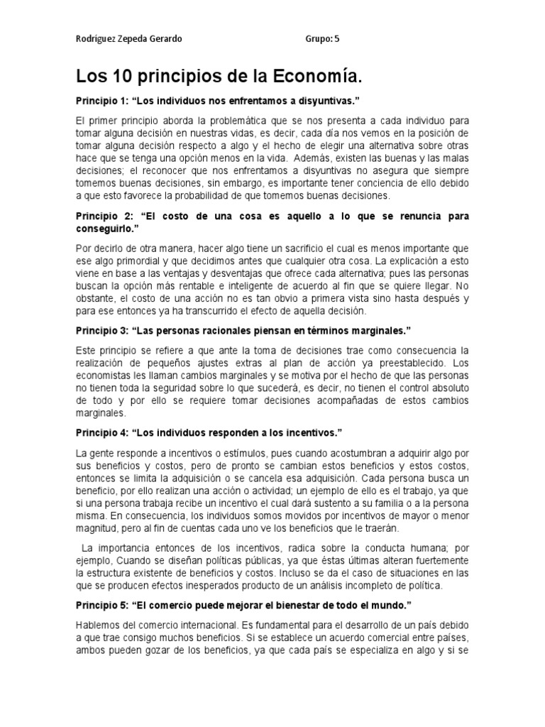 10 Principios de La Economía | PDF | Mercado (economía) | Macroeconómica