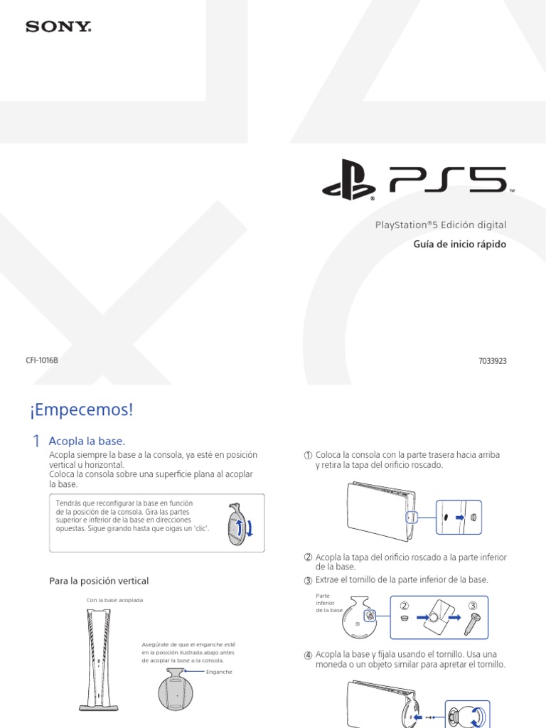 CFI-10XXB PS5 Quick Start Guide$Es-es | PDF | Juegos de consolas | Ingeniería Informática