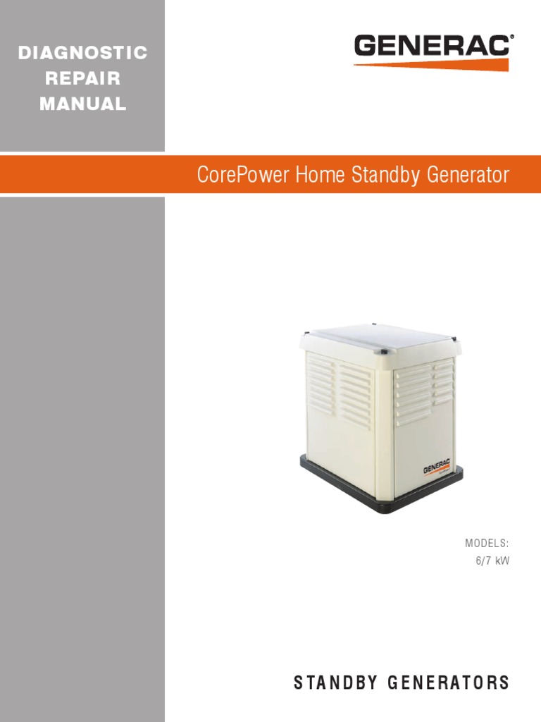 Diagnostic Repair Manual Corepower Home Standby Generador | PDF ...
