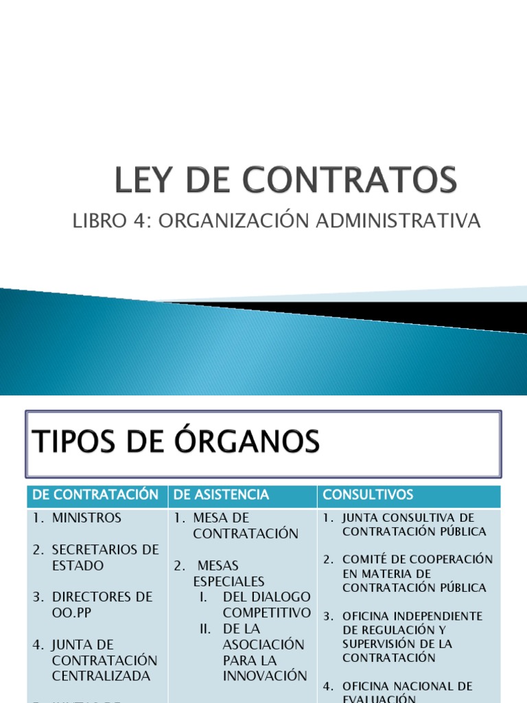 LEY de CONTRATOS Organizacion Administrativa | PDF | Cortes Generales ...