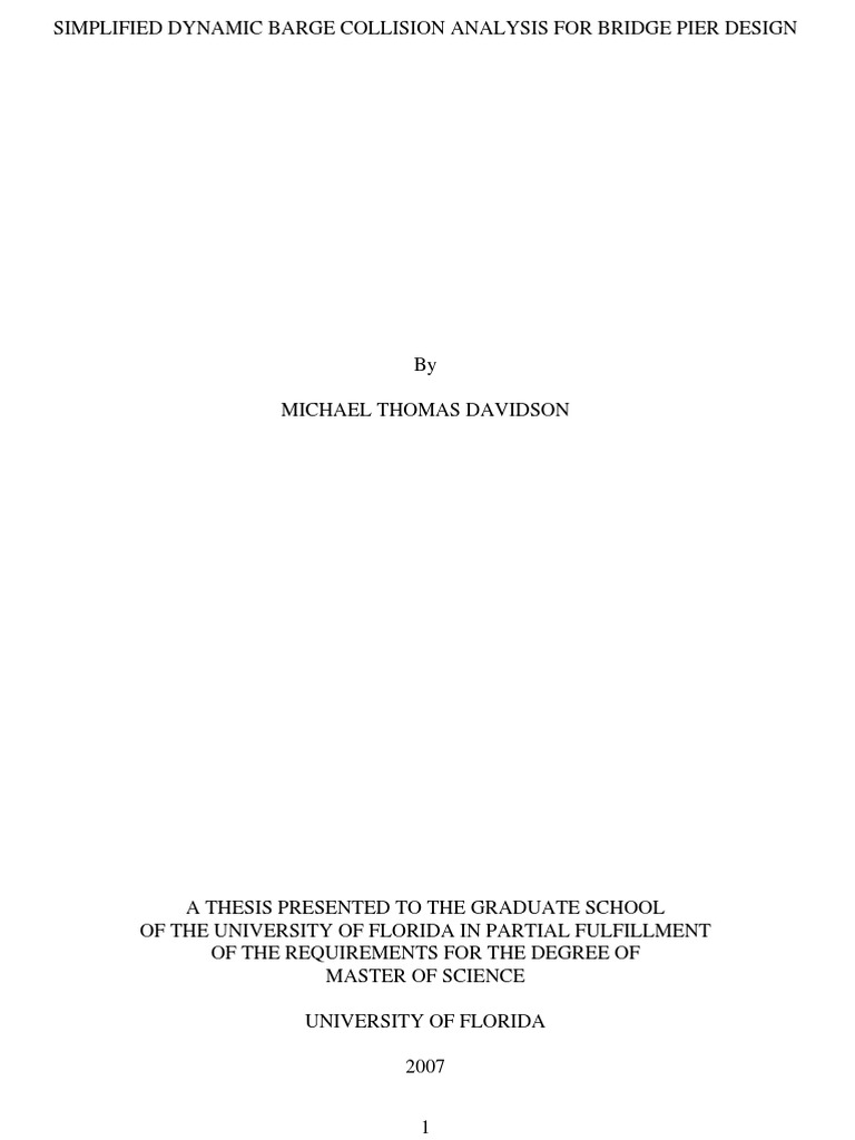 (Thesis) Barge Collison Analysis of Bridge Pier | PDF | Friction | Force