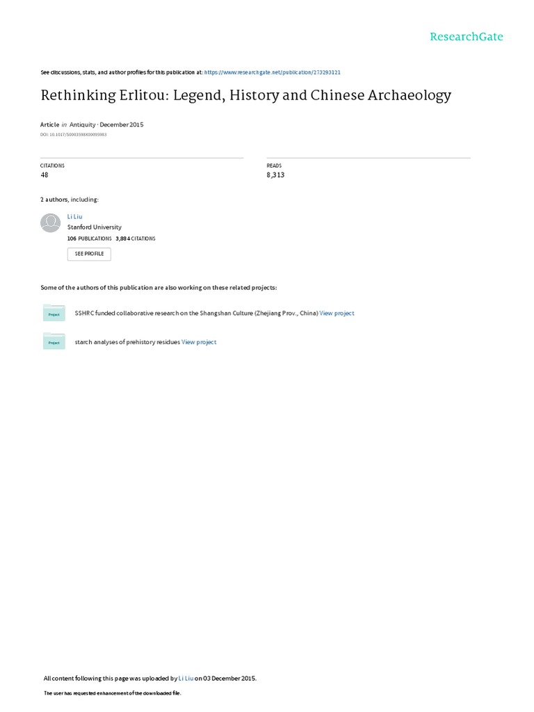 Rethinking Erlitou: Archaeological Insights | PDF | Archaeology
