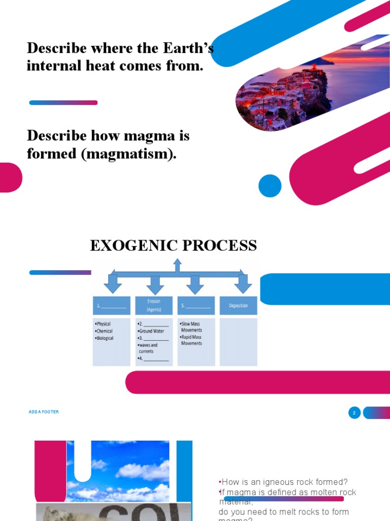 Earth's Internal Heat and Magma Formation | PDF | Magma | Rock (Geology)