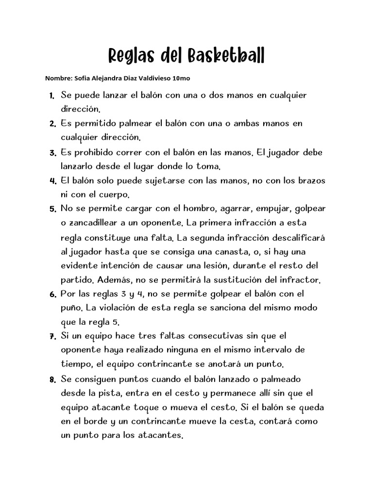 Reglas Del Basketball | PDF | Deportes