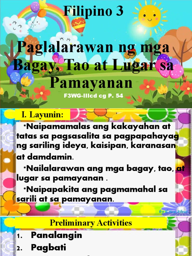 COT Filipino 3 Pang Uri 2ND Q | PDF