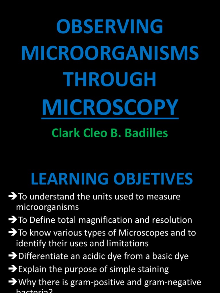 Observing Microorganisms Through Micros | PDF | Microscopy | Staining