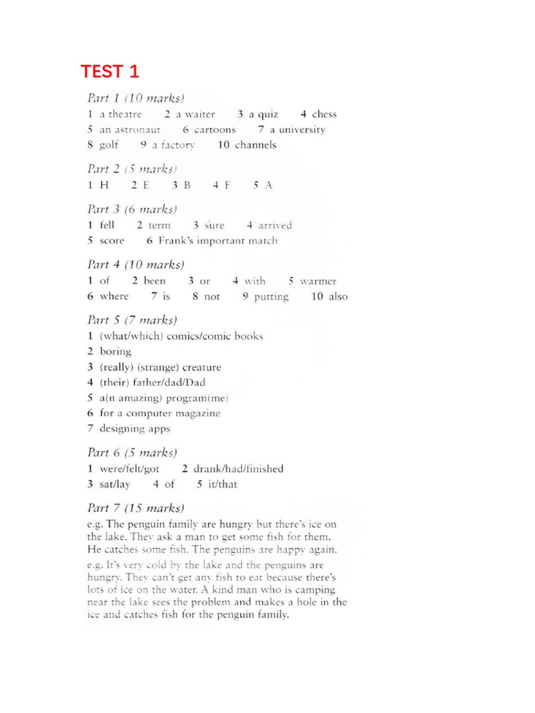 Cambridge Flyers 2-Keys | PDF