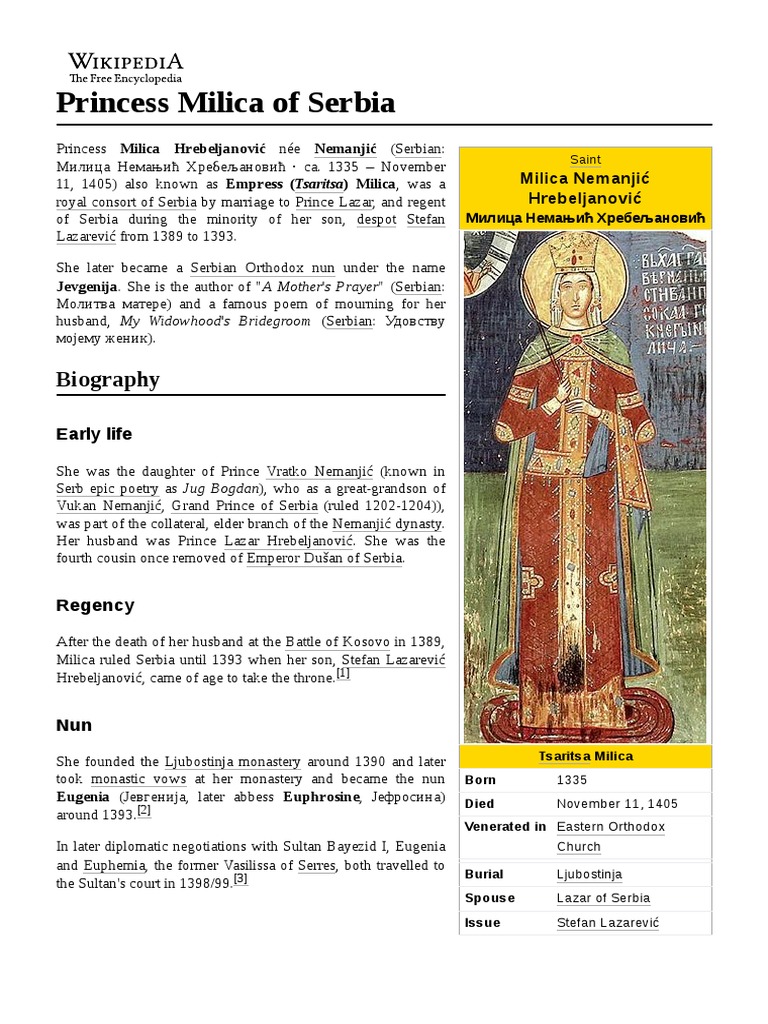 Princess Milica of Serbia | PDF | Serbia