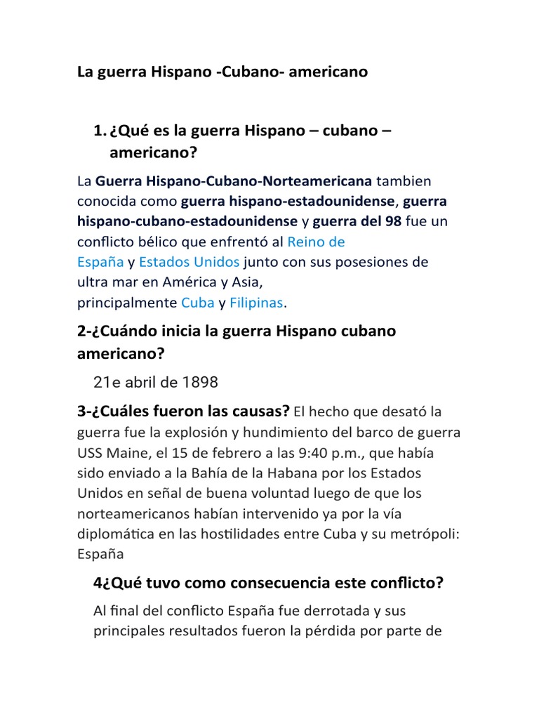 The Spanish-Cuban-American War: Causes, Consequences and Cuba's ...