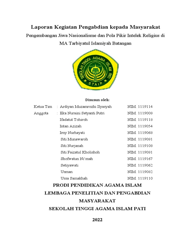 Laporan Kegiatan Pengabdian Kepada Masyarakat | PDF