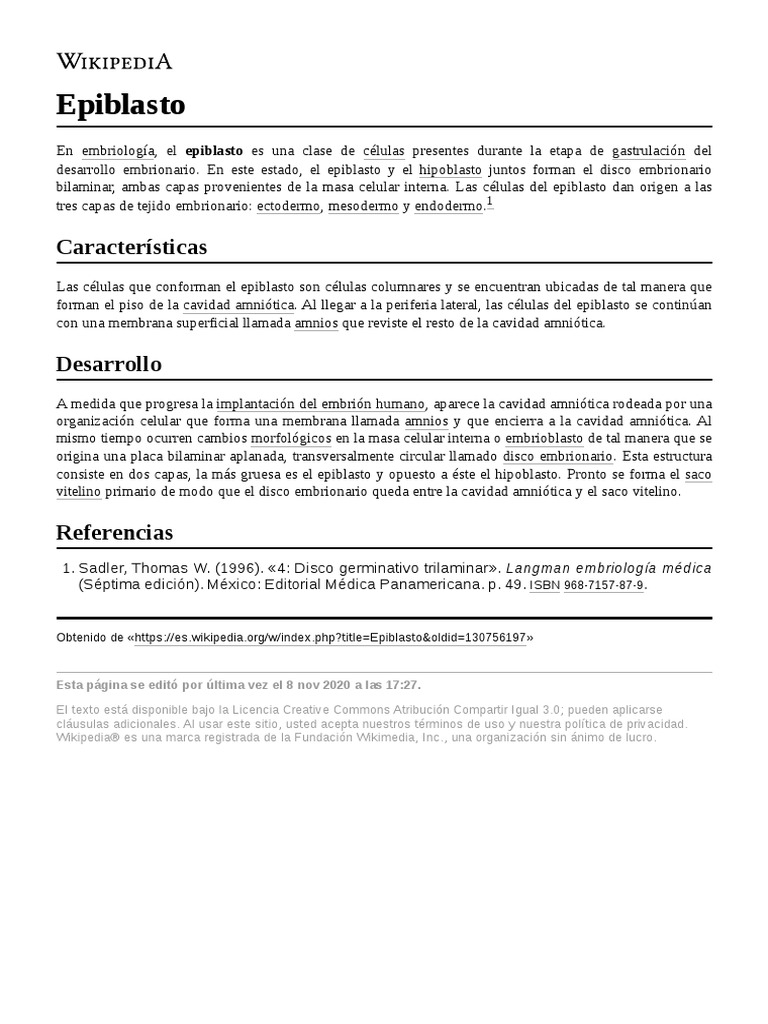 Epiblasto | PDF | Salud y bienestar