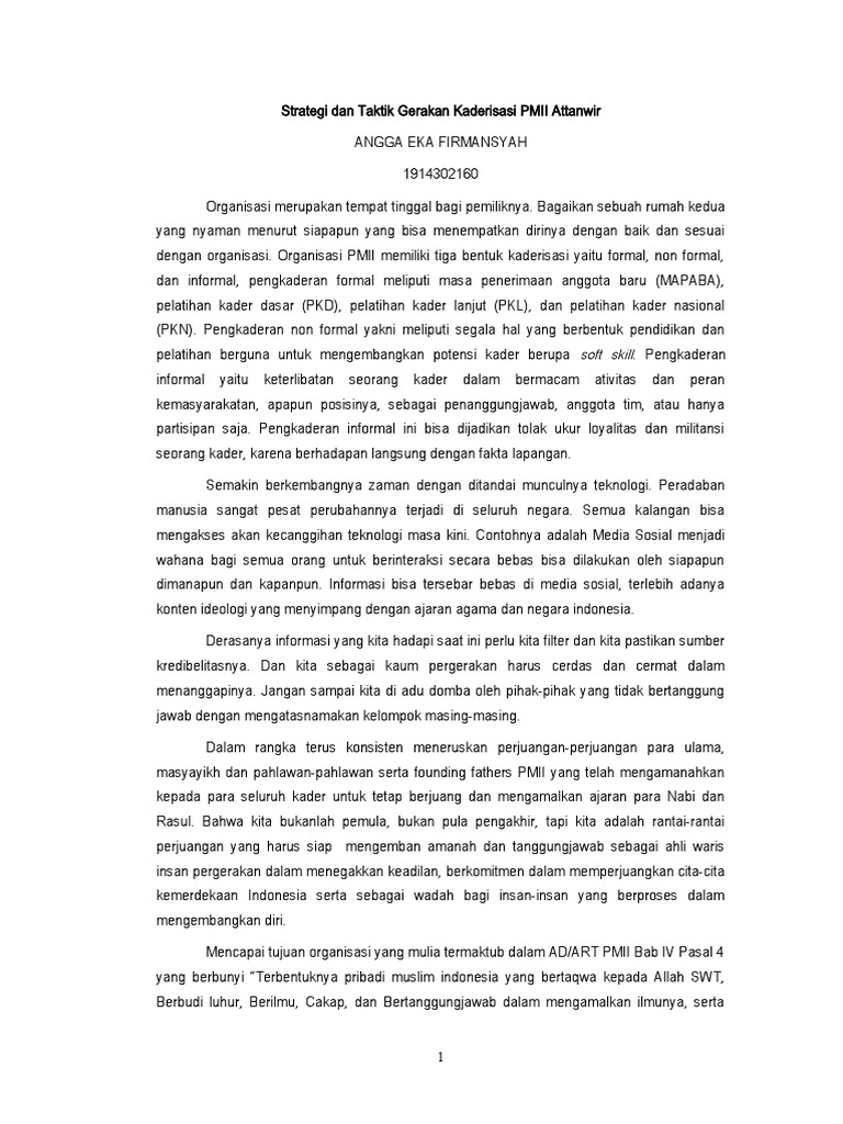 Strategi Dan Taktik Gerakan | PDF