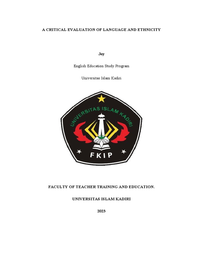 A Critical Evaluation of Language and Ethnicity | PDF | Communication ... A Critical Evaluation of Language and Ethnicity | PDF | Communication ...